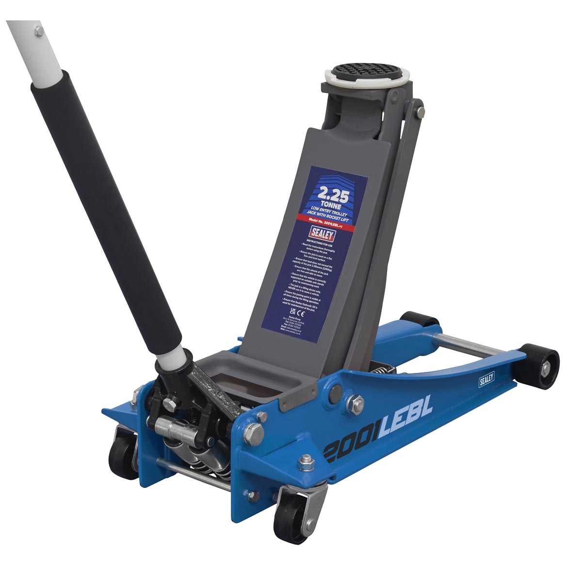 Low Profile Trolley Jack with Rocket Lift 2.25 Tonne - Blue | Workplace ...