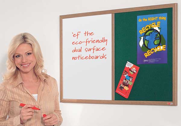 Eco-Friendly Dual Notice Boards (Light Oak Frame) | Workplace Products