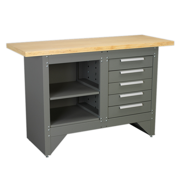 Heavy-Duty Workbench with 5 Drawers | Workplace Products