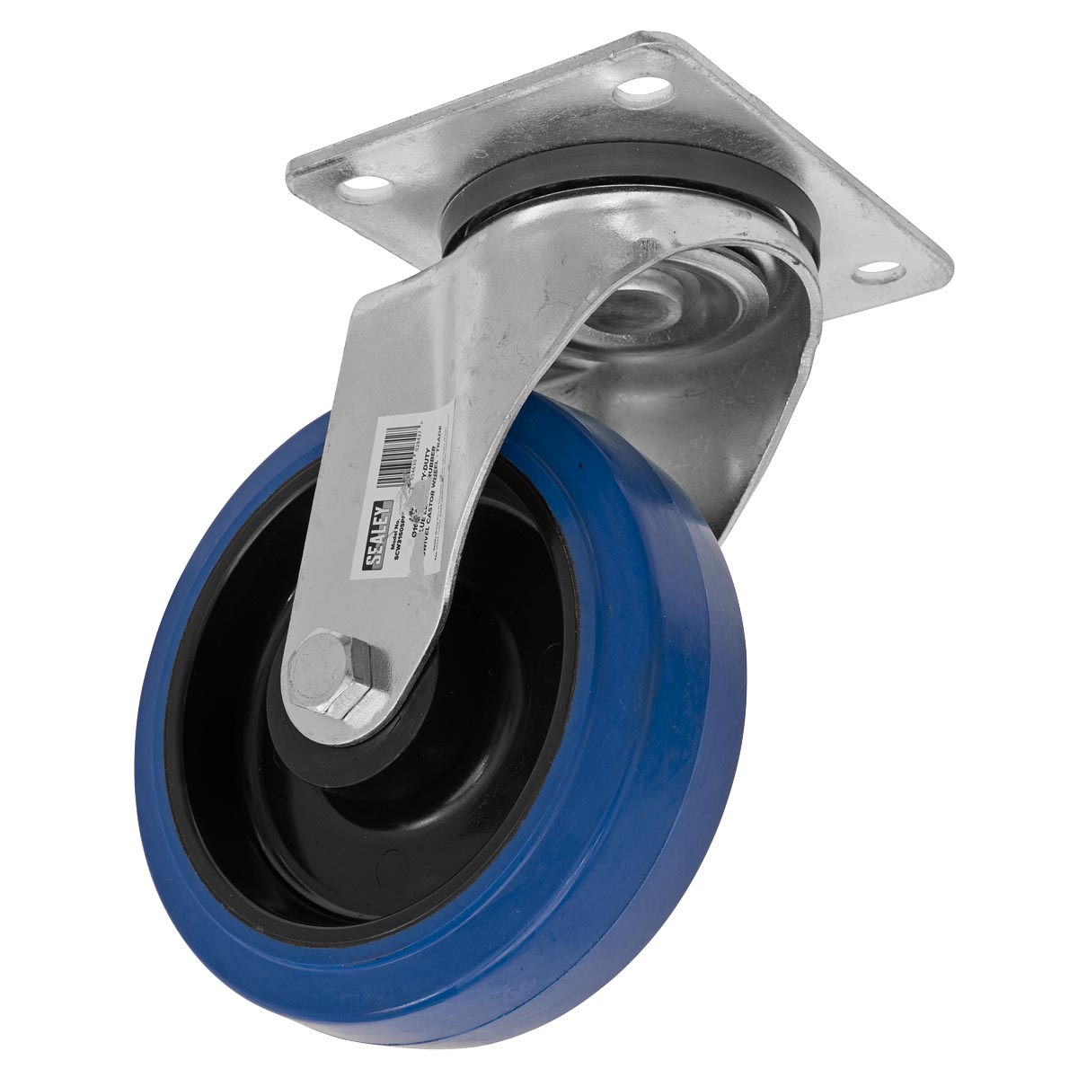 160mm Castor Wheel with Swivel Plate Blue | Workplace Products