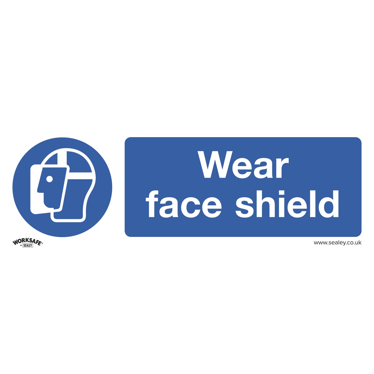 Worksafe® Wear Face Shield Safety Sign, Self-Adhesive Vinyl - Pack of ...