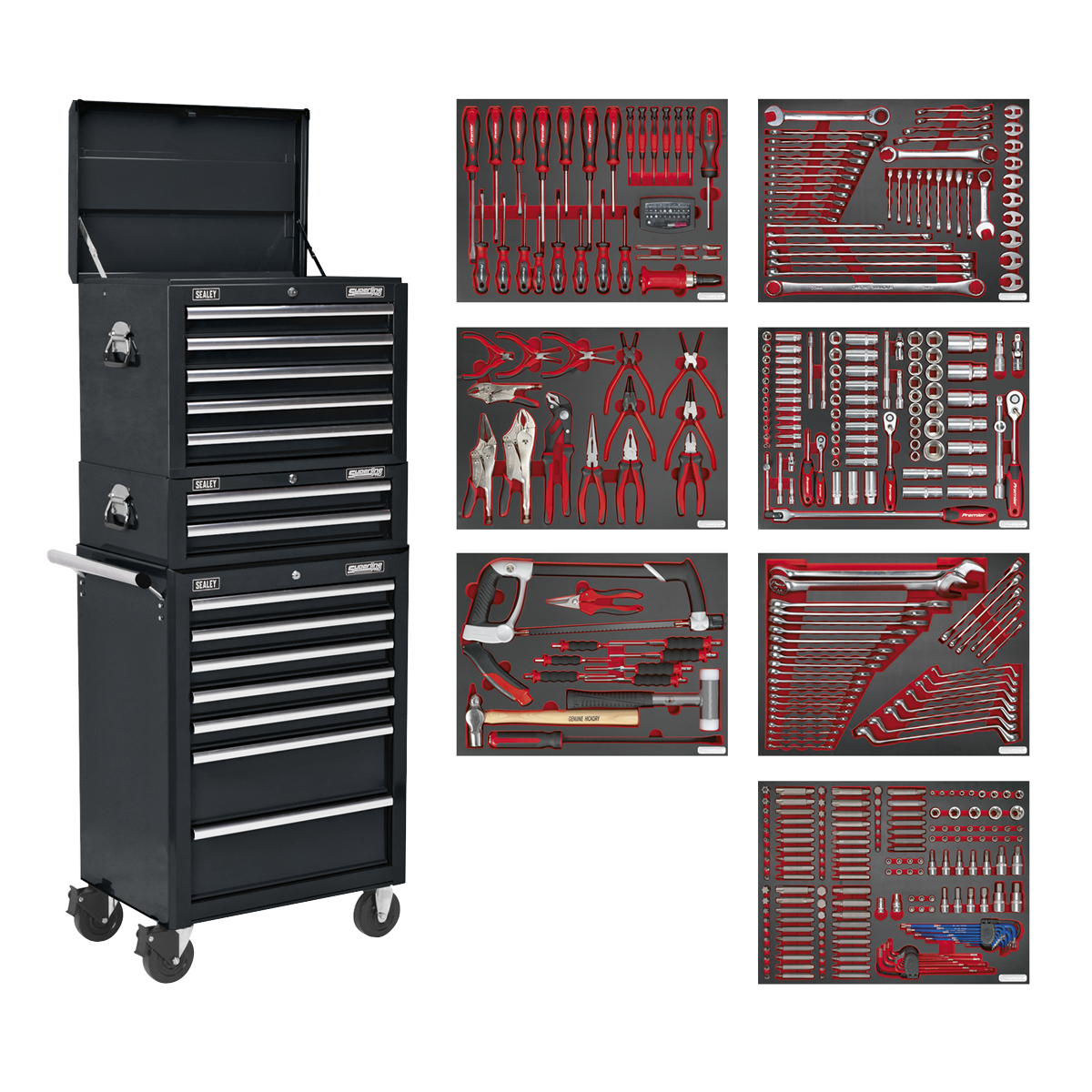 Superline PRO® Tool Chest Combination 14 Drawer with 446pc Tool Kit ...