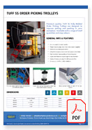 TUFF 5S FULLY WELDED ORDER PICKING TROLLEYS - 4 SHELF | Workplace Products